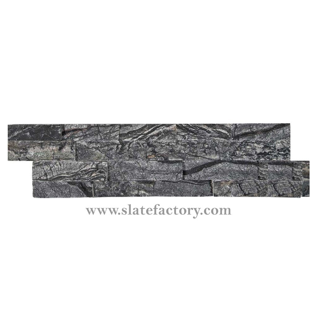 Glacial Black Ledger Stone Panels 6x24 | Real Stone Veneers – Wandon Stone